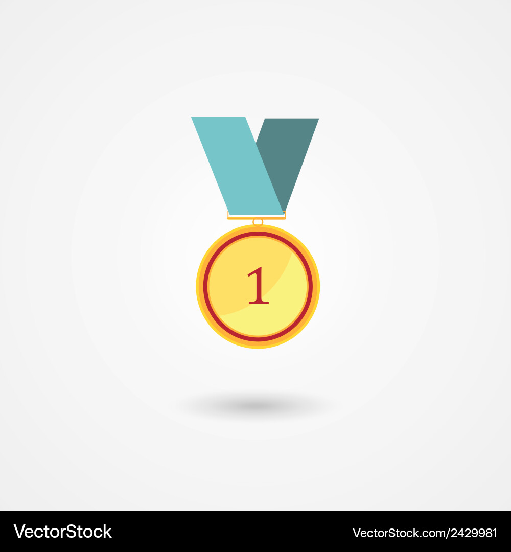 First place gold award medal icon Royalty Free Vector Image