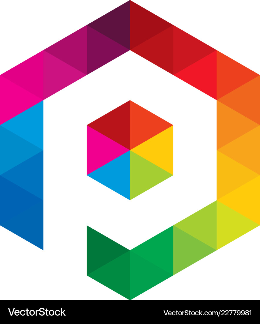 Hexagon letter p logo icon design Royalty Free Vector Image