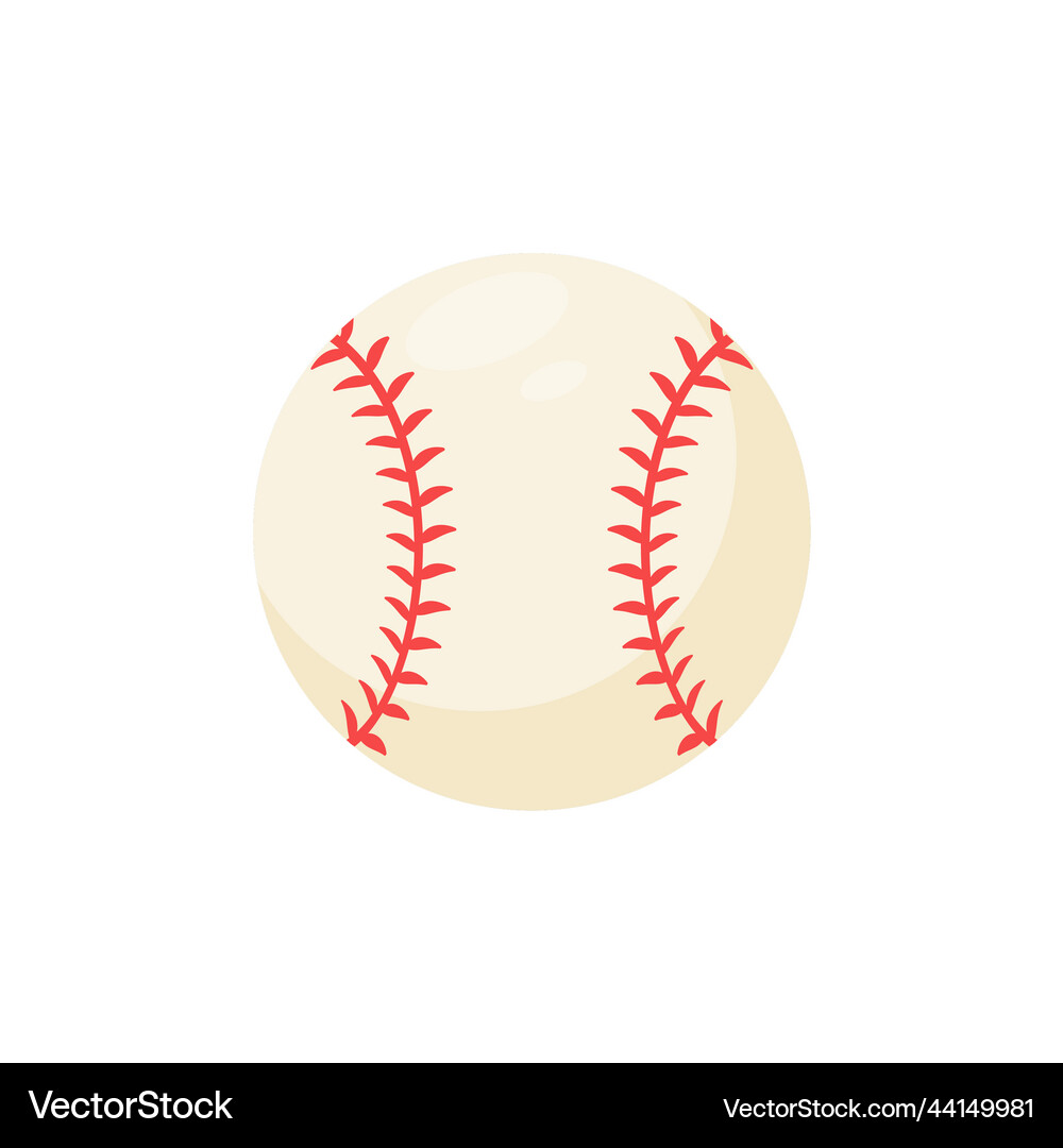 Leather baseball with red stitched seams popular Vector Image