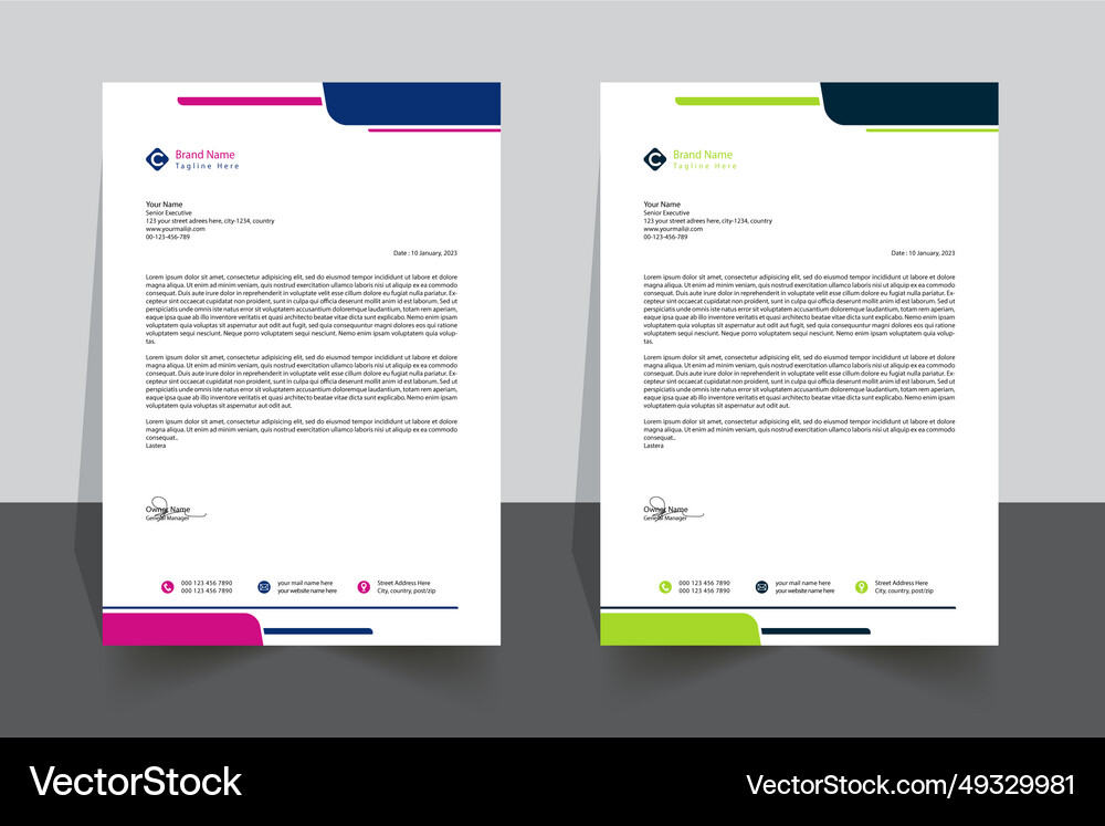 Modern letter head design template Royalty Free Vector Image