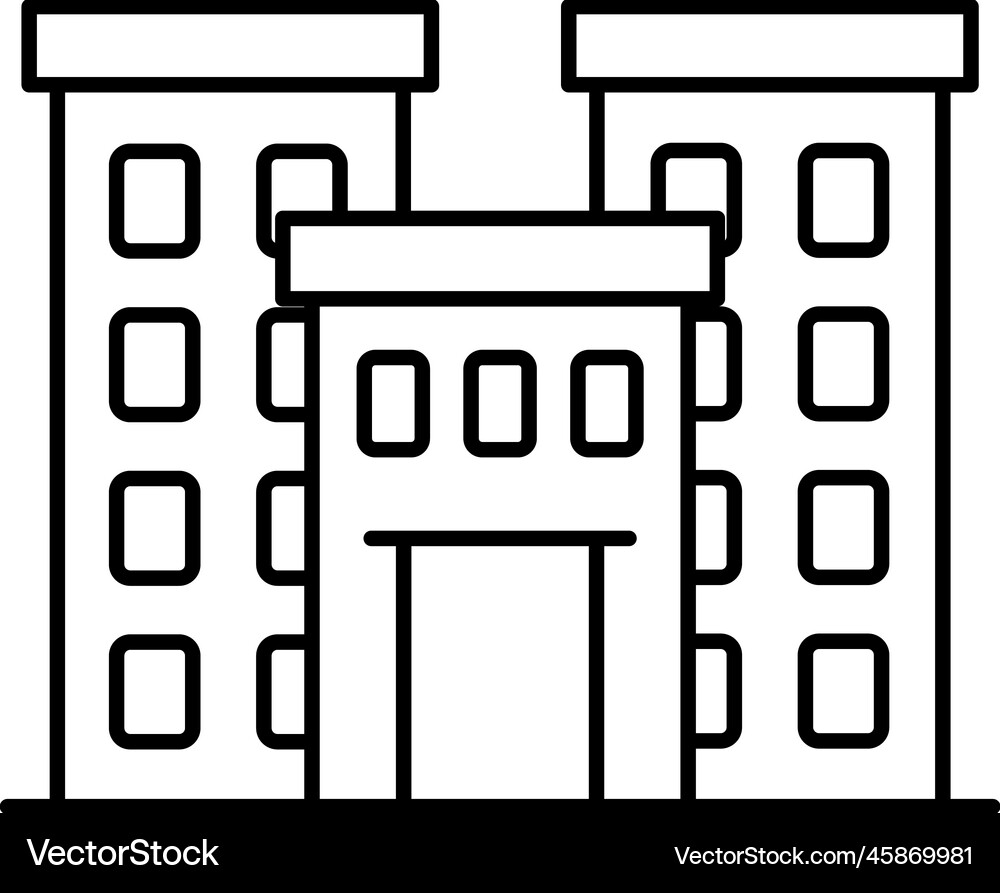 New building outline icon style Royalty Free Vector Image