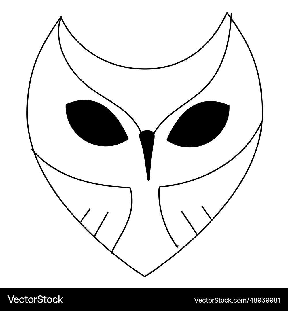 Nocturnal owl stroke Royalty Free Vector Image