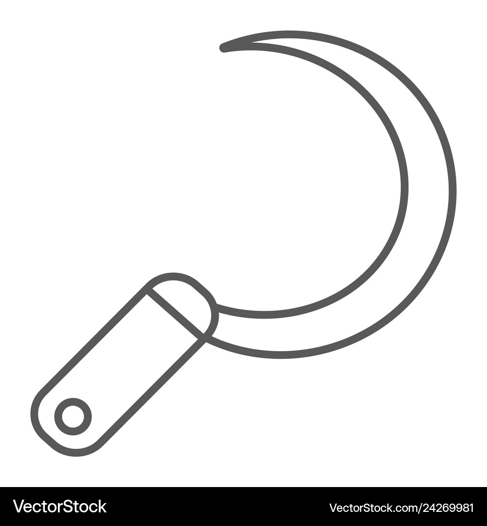 Sickle thin line icon tool and agriculture blade Vector Image