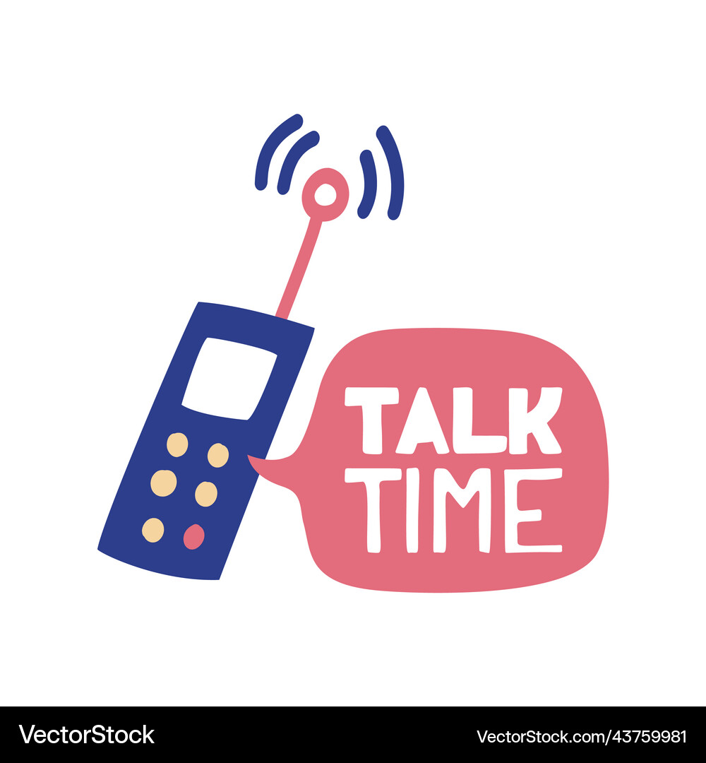 Time to talk with phone and cloud for chat which Vector Image