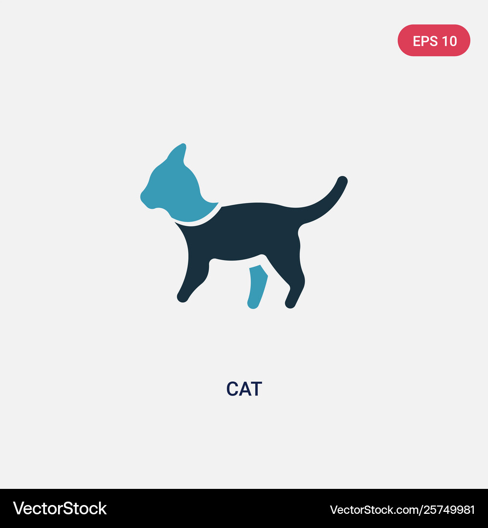 Two color cat icon from animals concept isolated Vector Image