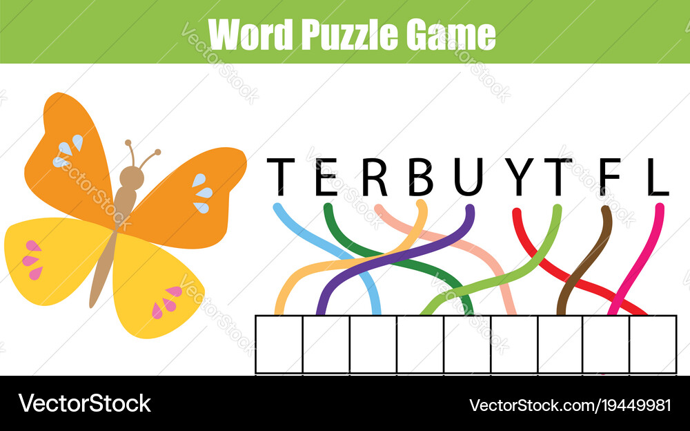 Words puzzle children educational game place Vector Image