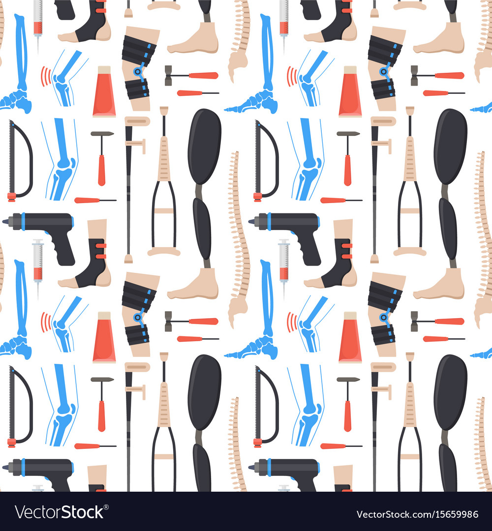 Cartoon orthopedic elements background pattern Vector Image
