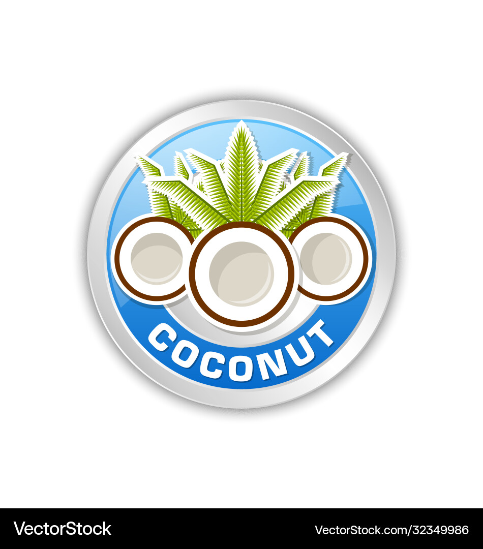 Coconut badge or icon isolated on white background