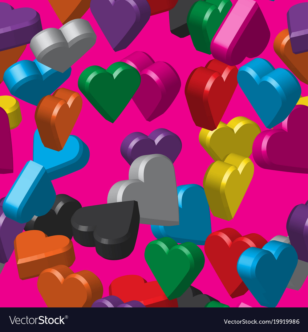 Color hearts seamless pattern Royalty Free Vector Image