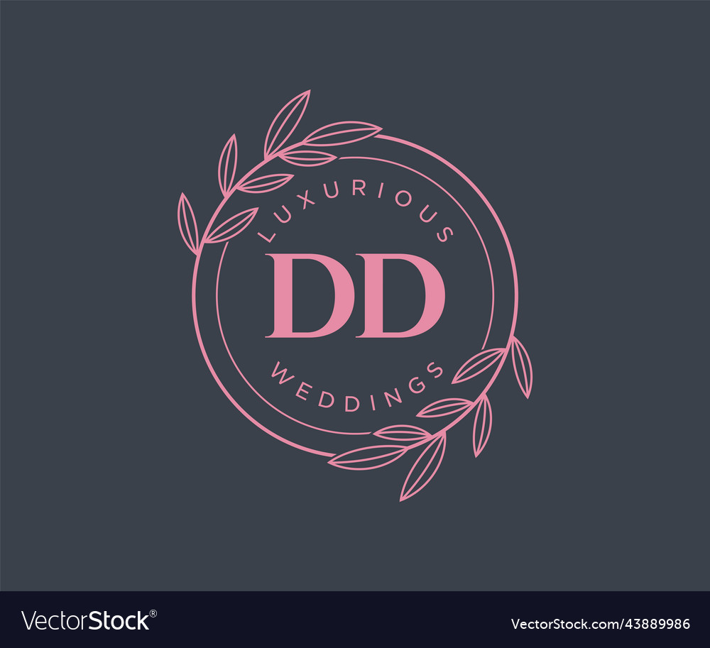 Dd initials letter wedding monogram logos Vector Image