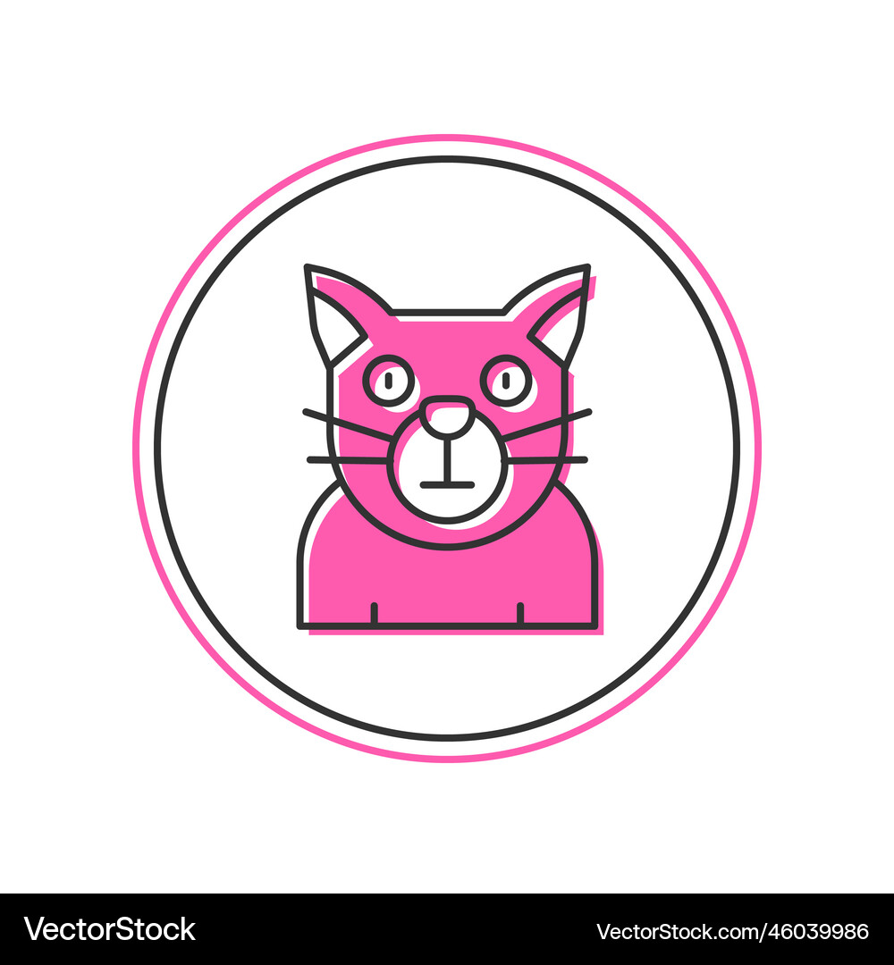 Filled outline cat icon isolated on white Vector Image