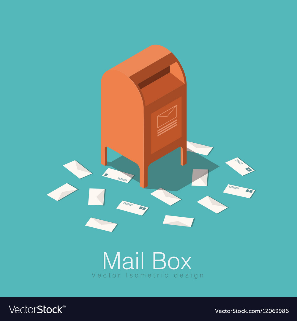 Isometric mail box Royalty Free Vector Image - VectorStock