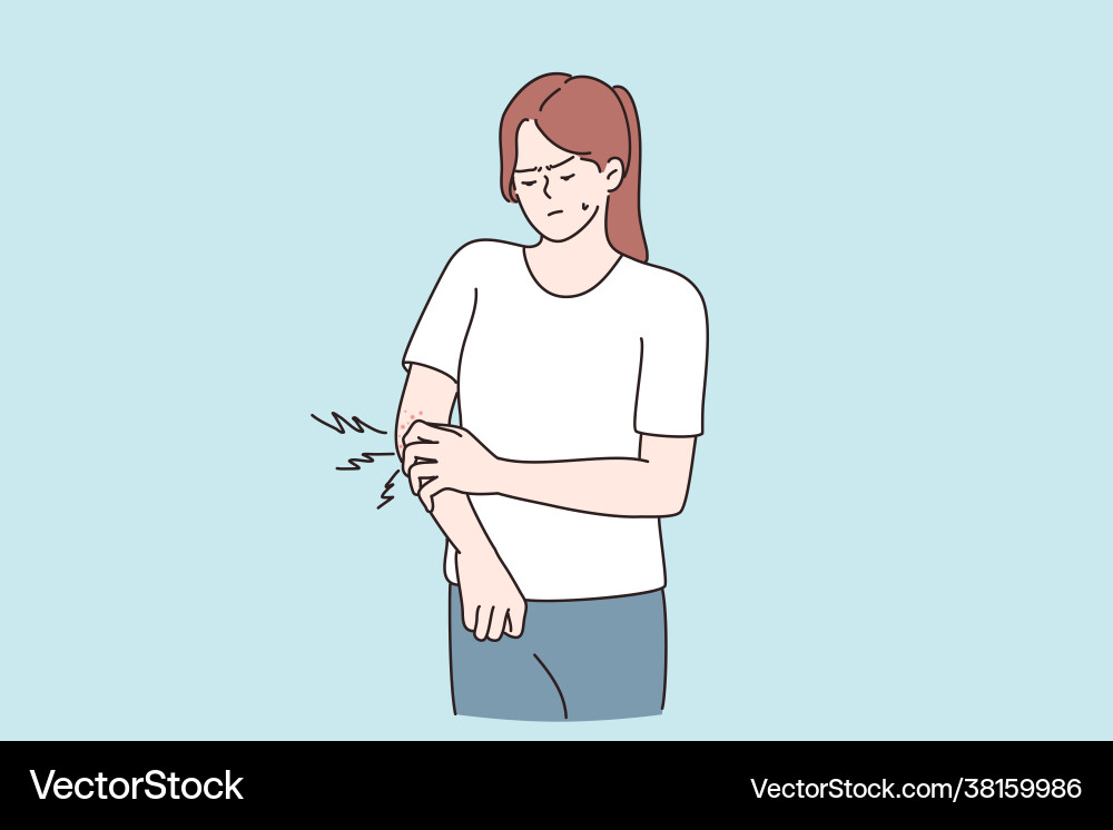 Itchy skin and allergy concept Royalty Free Vector Image
