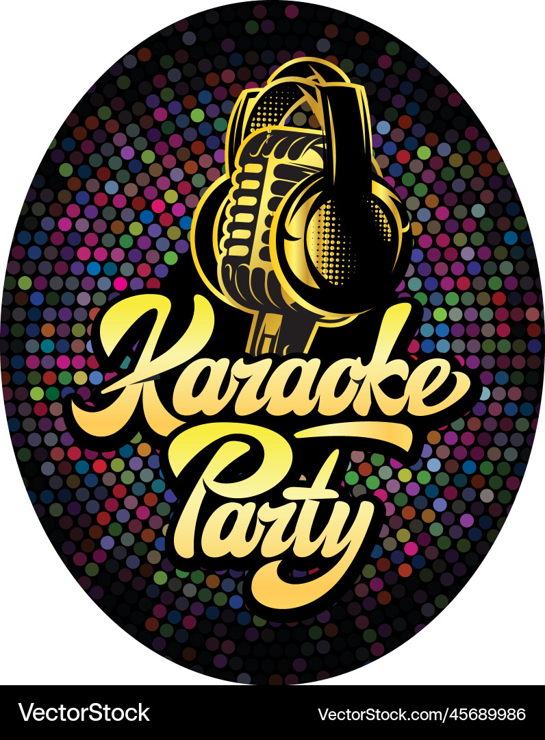 Karaoke party colored template Royalty Free Vector Image