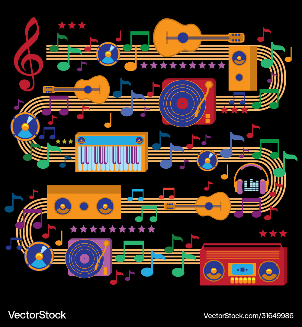 Melody - modern colorful music design Royalty Free Vector