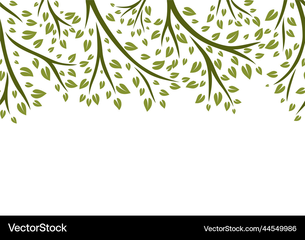 Seamless pattern of sprigs with green leaves Vector Image