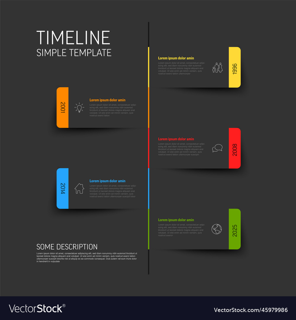Simple vertical infographic timeline template Vector Image Simple vertical infographic timeline template Vector Image