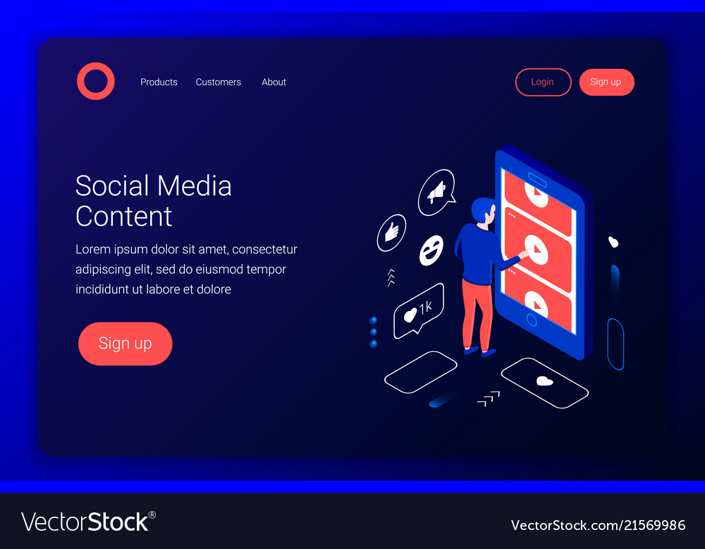 Social media isometric concept Royalty Free Vector Image Social media isometric concept Royalty Free Vector Image