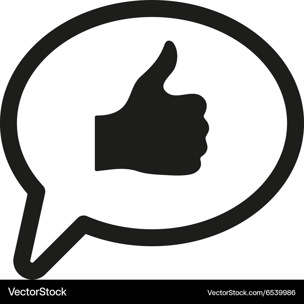 Thumbs up in speech bubble icon social Royalty Free Vector