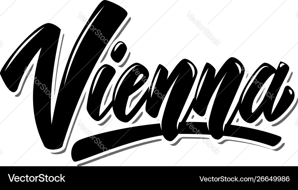 Vienna capital austria lettering phrase Royalty Free Vector