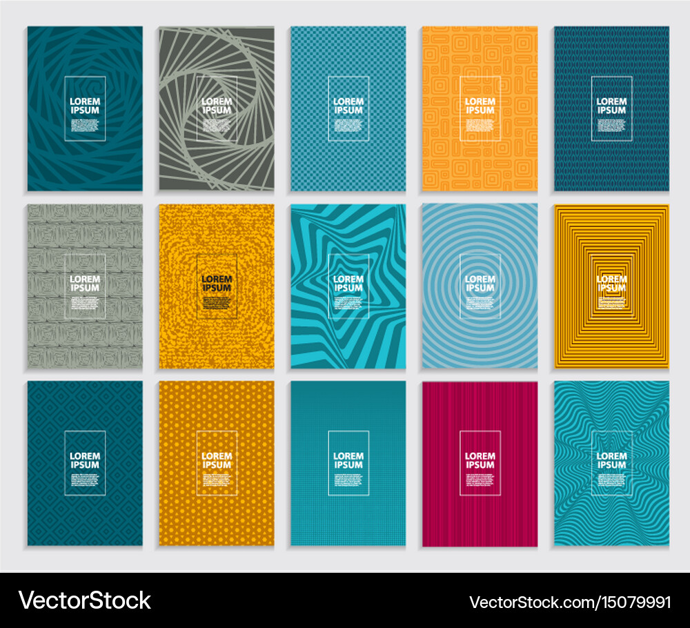 Big collection set of simple minimal covers Vector Image