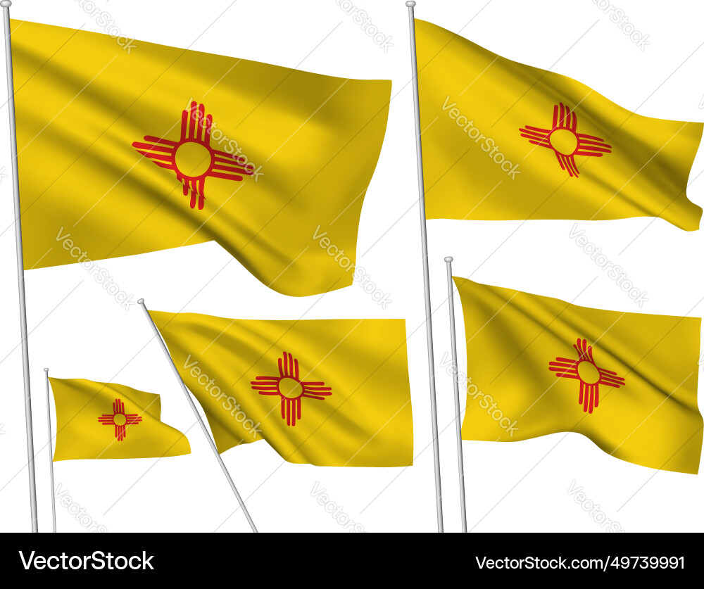 Flags of new mexico state Royalty Free Vector Image