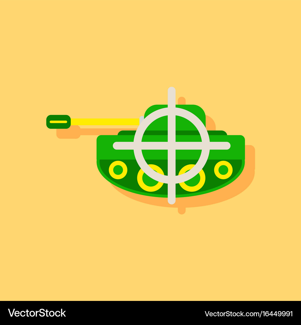 Flat icon design collection tank at gunpoint Vector Image