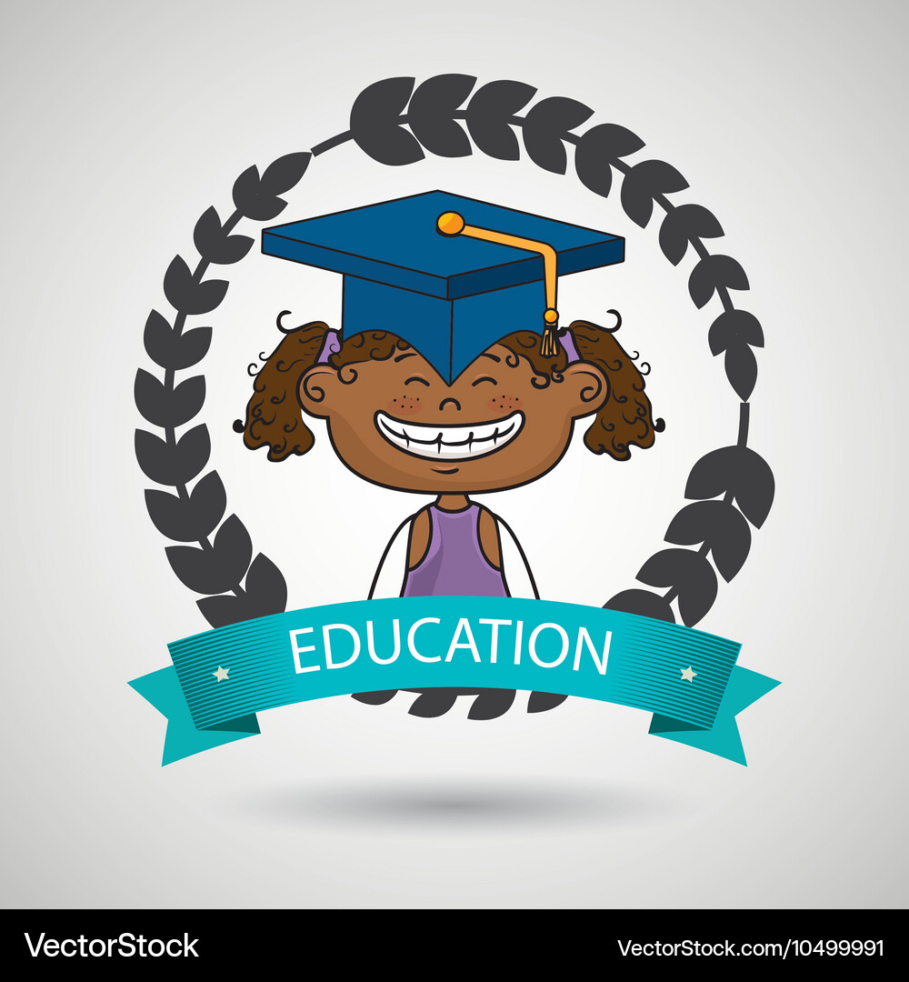 Girl student graduation icon Royalty Free Vector Image