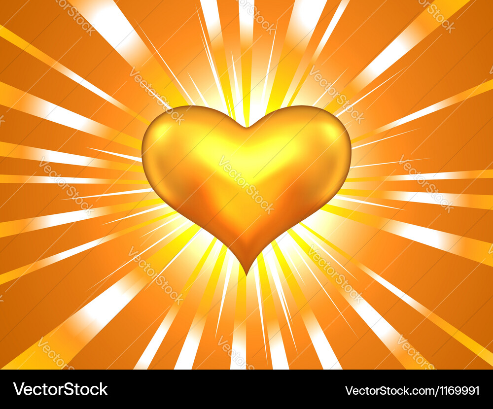 Gold heart Royalty Free Vector Image - VectorStock