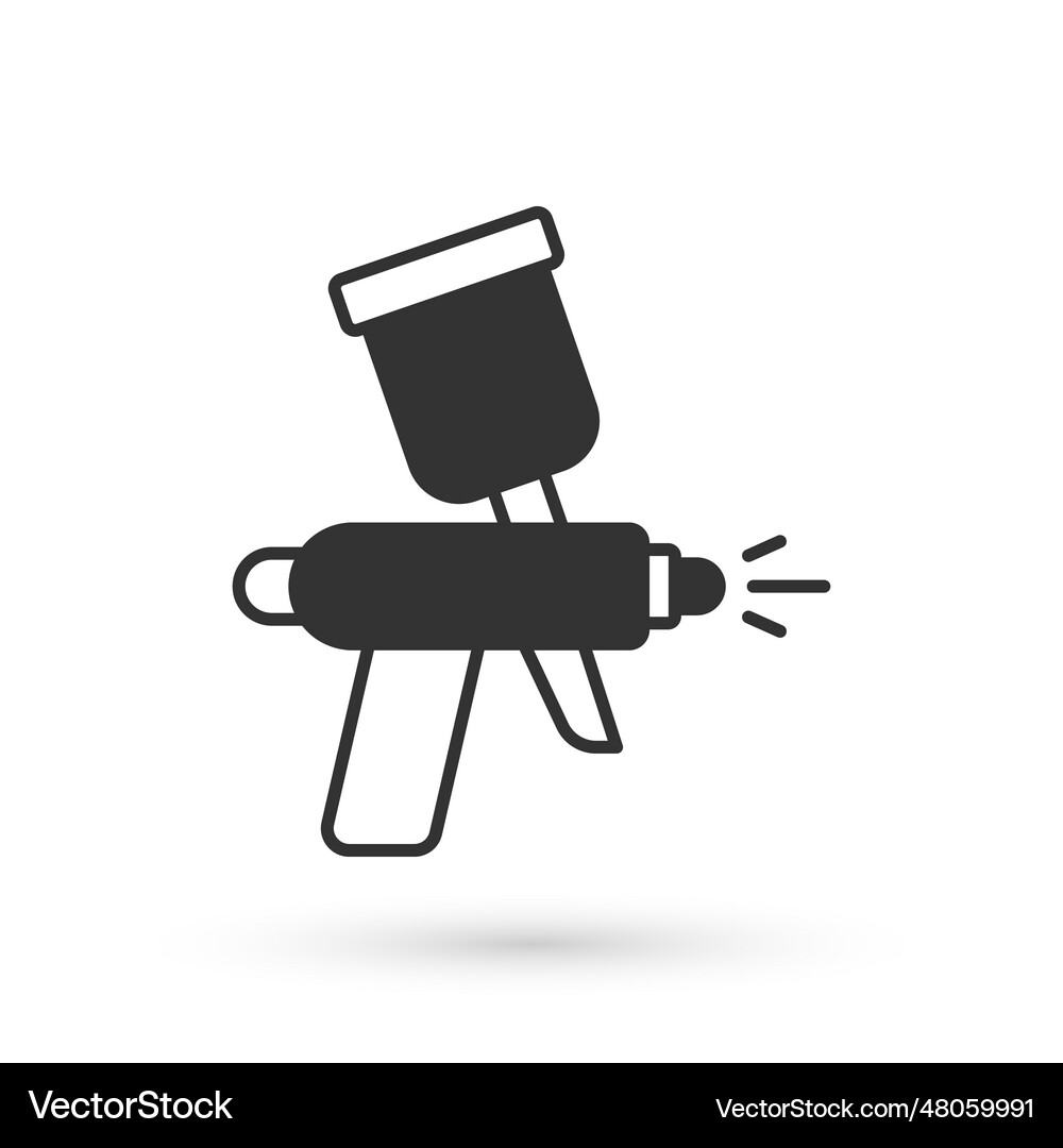Grey paint spray gun icon isolated on white Vector Image