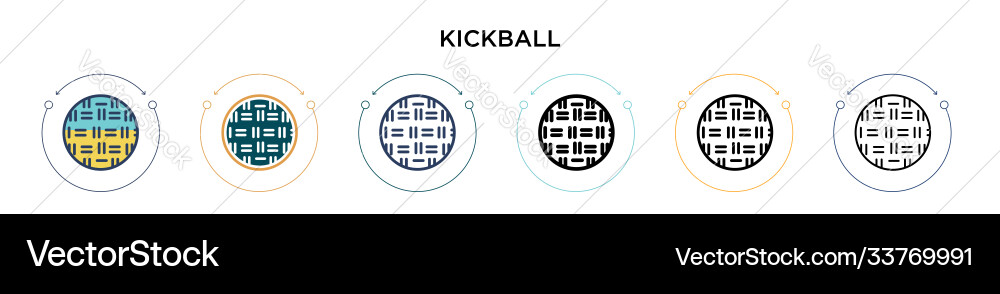 Kickball icon in filled thin line outline Vector Image