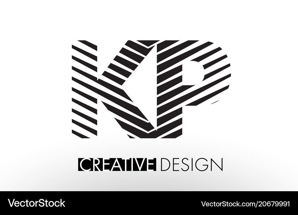 Kp k p lines letter design with creative elegant Vector Image