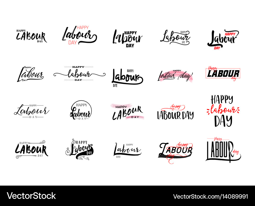 Lettering and calligraphy modern - happy labour Vector Image