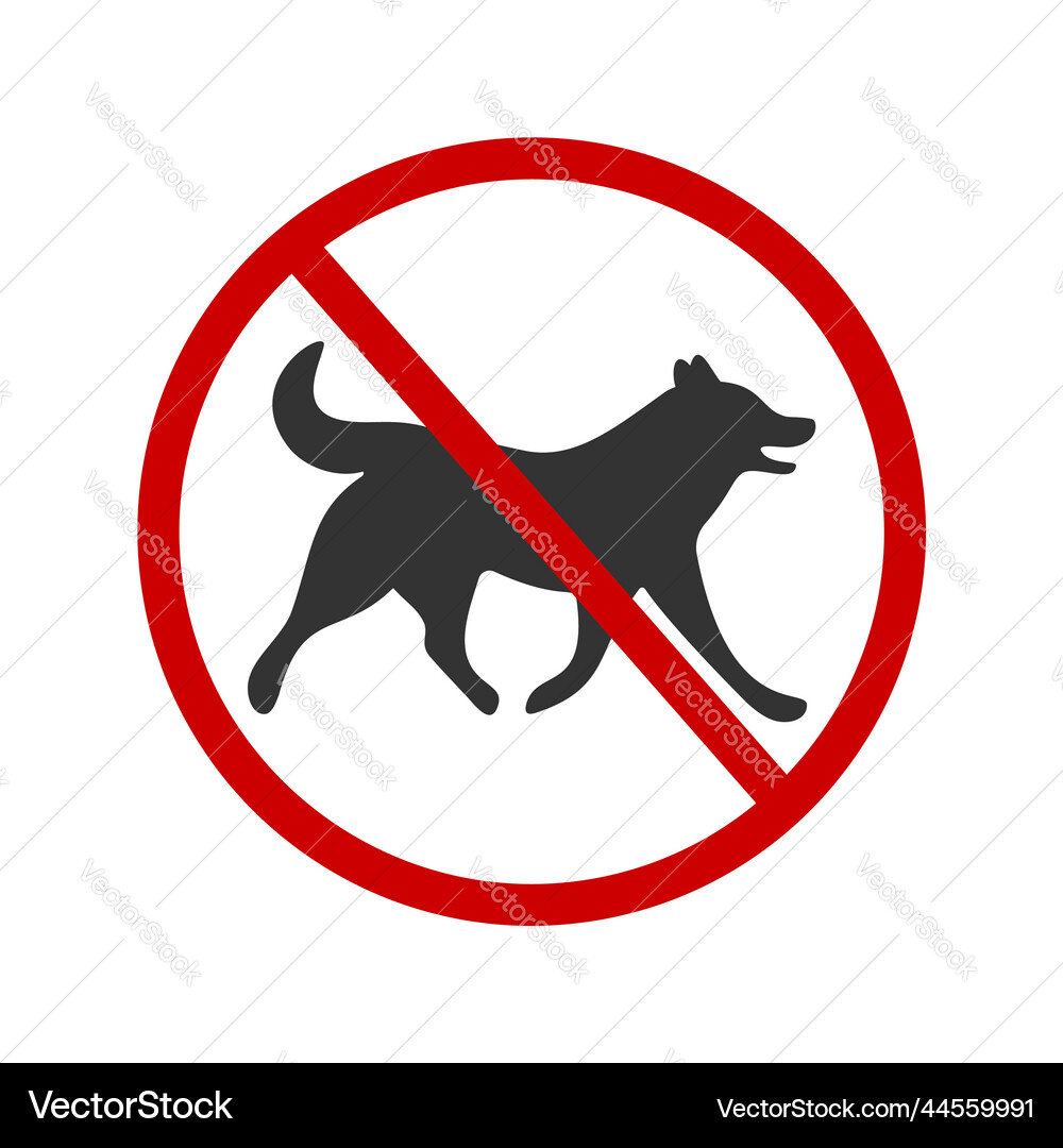 No dogs allowed icon pets walking ban zone Vector Image