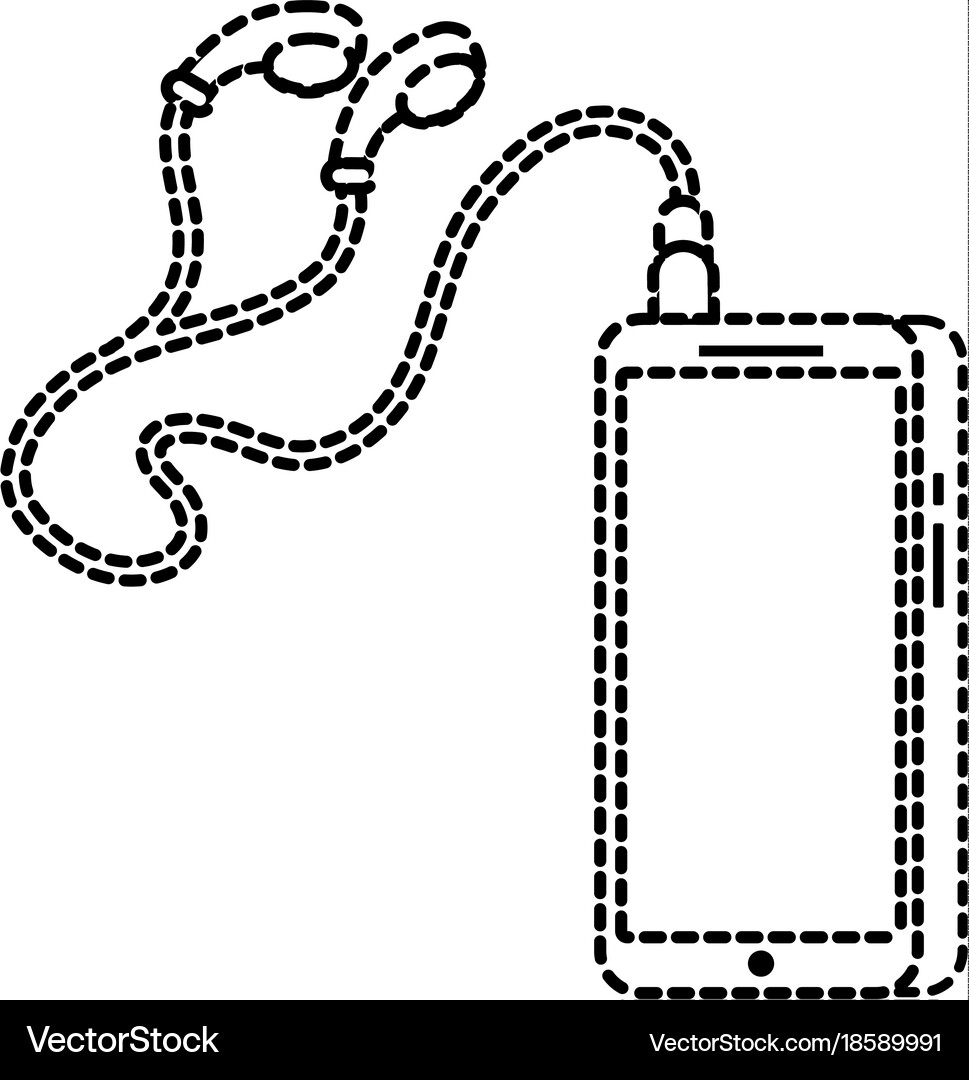 Phone and cable with plug earphone sound Vector Image