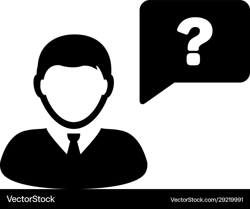 Question mark icon with person message male user Vector Image