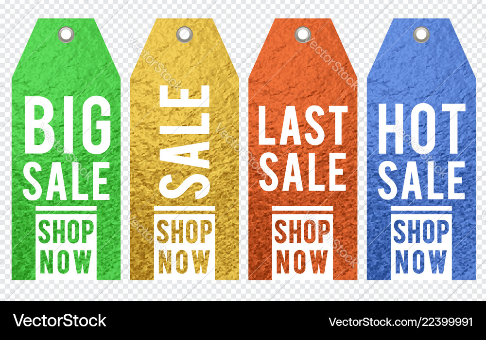 Set golden color glittering labels over Royalty Free Vector