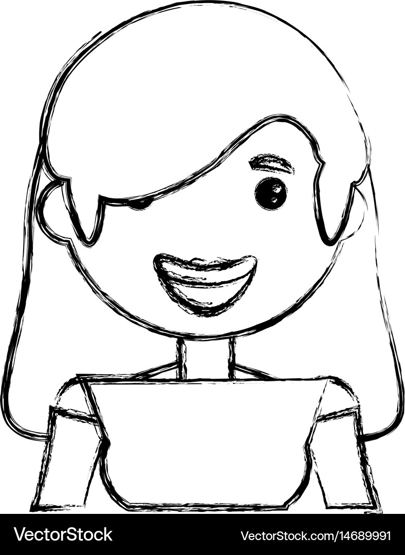 Woman smiling cartoon Royalty Free Vector Image