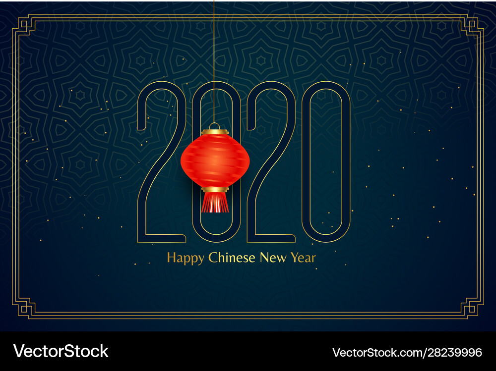 2020 happy chinese new year blue background Vector Image
