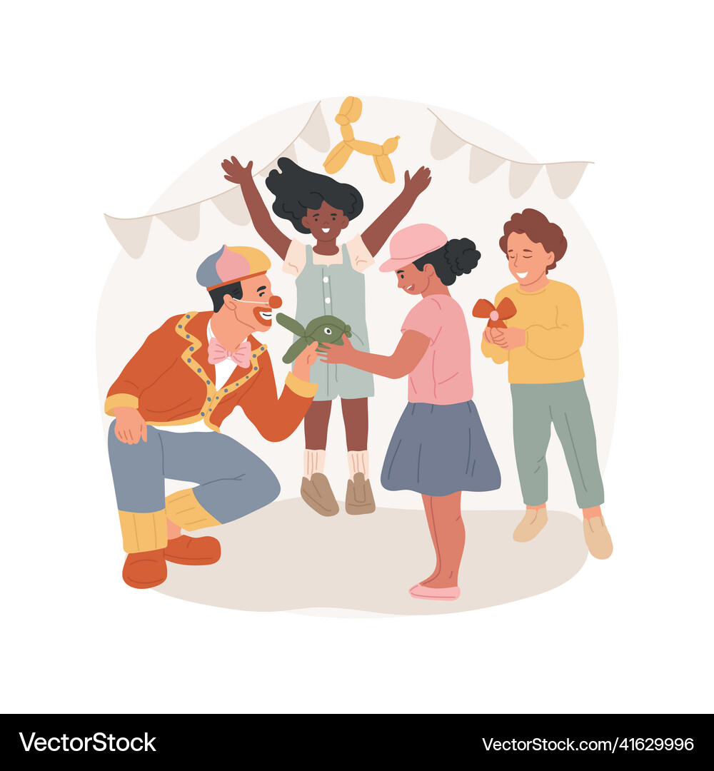 Clown entertainer isolated cartoon Royalty Free Vector Image