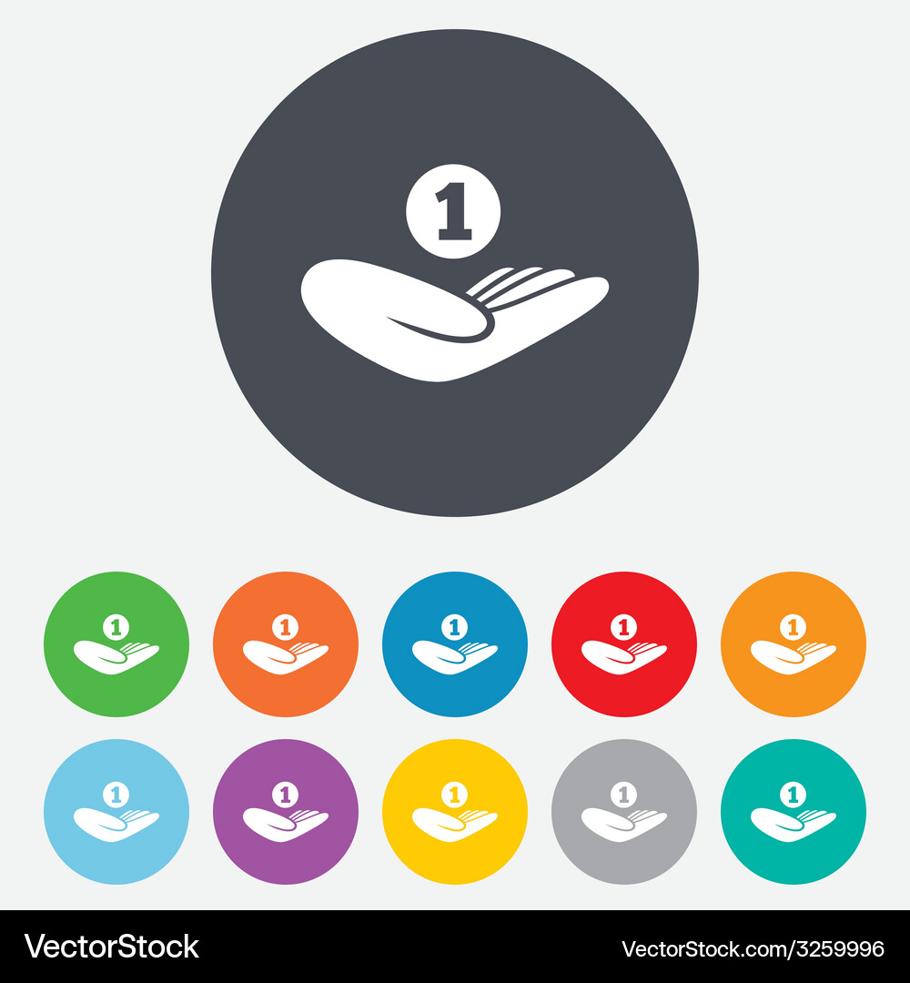 Donation hand sign icon charity or endowment Vector Image