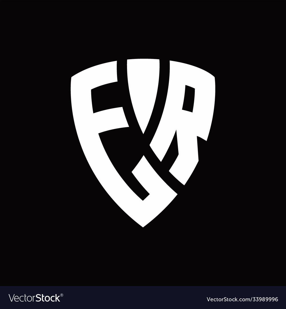 Er logo monogram with shield elements shape Vector Image