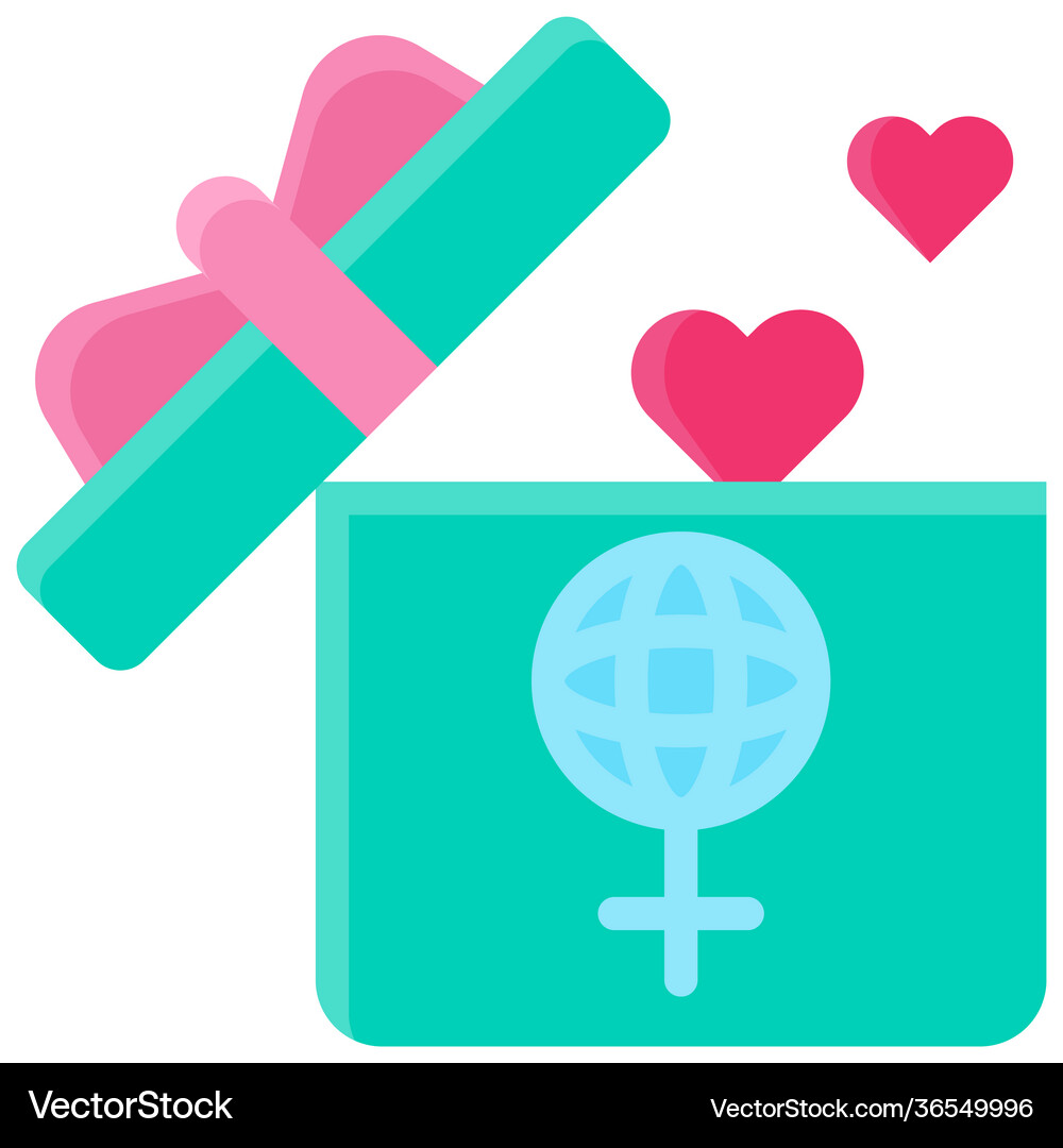 Gift box icon international womens day related Vector Image