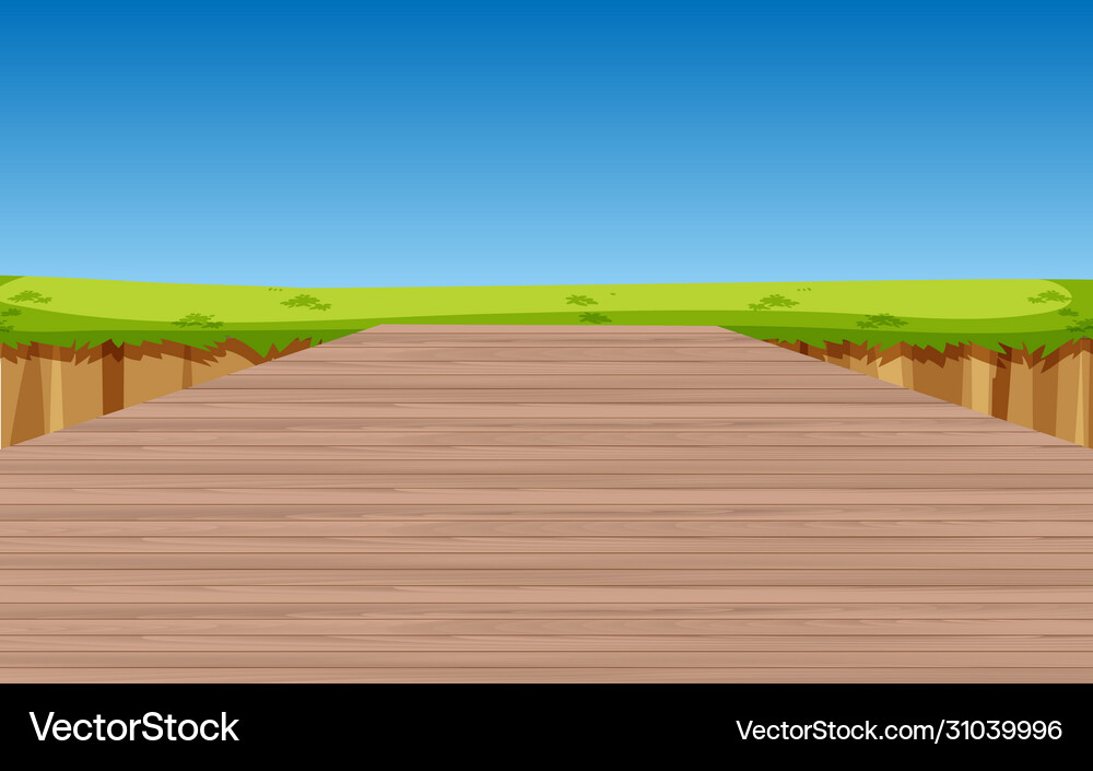 Landscape wooden brigde on cliff Royalty Free Vector Image