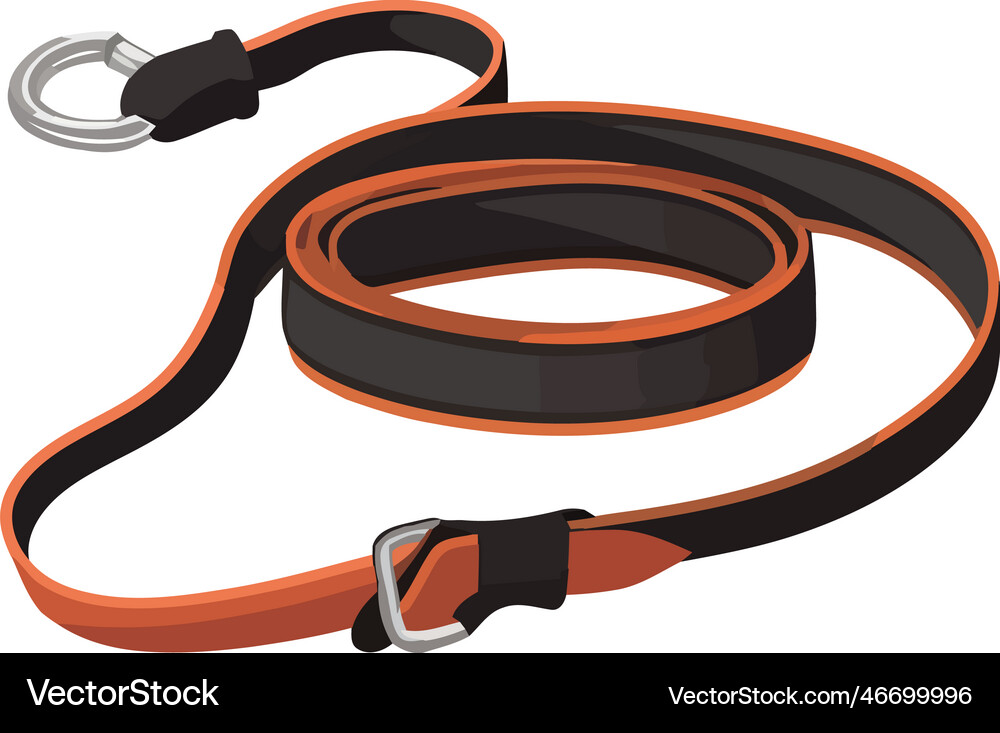 Leather strap with metal buckle for strength Vector Image