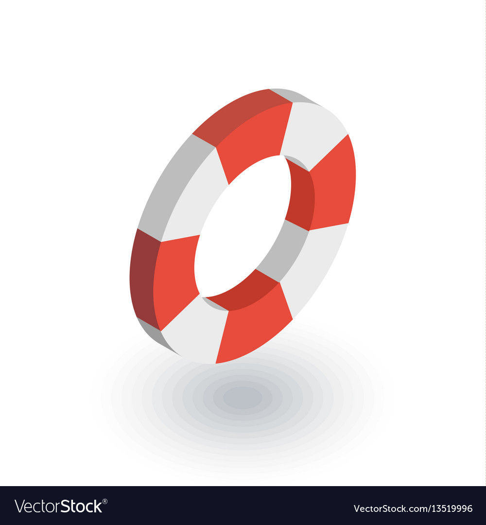 Lifebuoy isometric flat icon 3d Royalty Free Vector Image