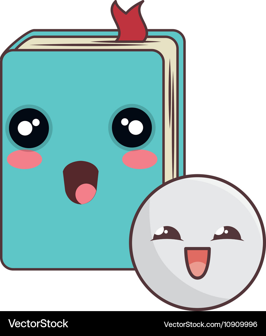 Notebook and emoticon kawaii cartoon Royalty Free Vector