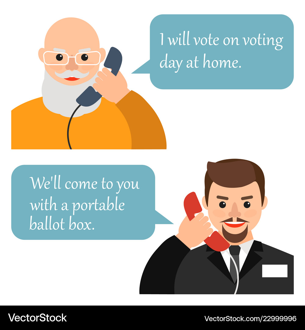 Old man calls on the phone members Royalty Free Vector Image