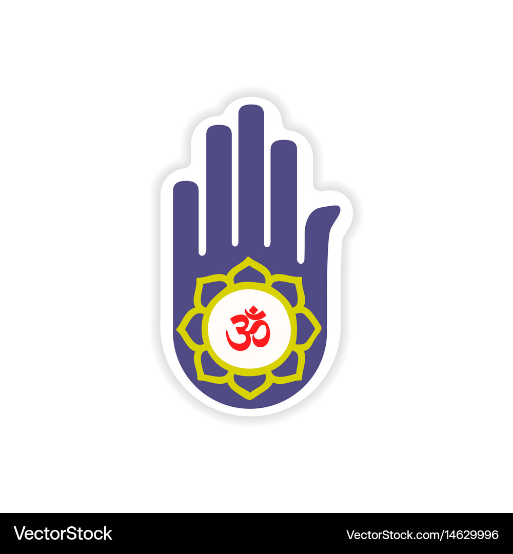 Paper sticker indian sign on white background Vector Image