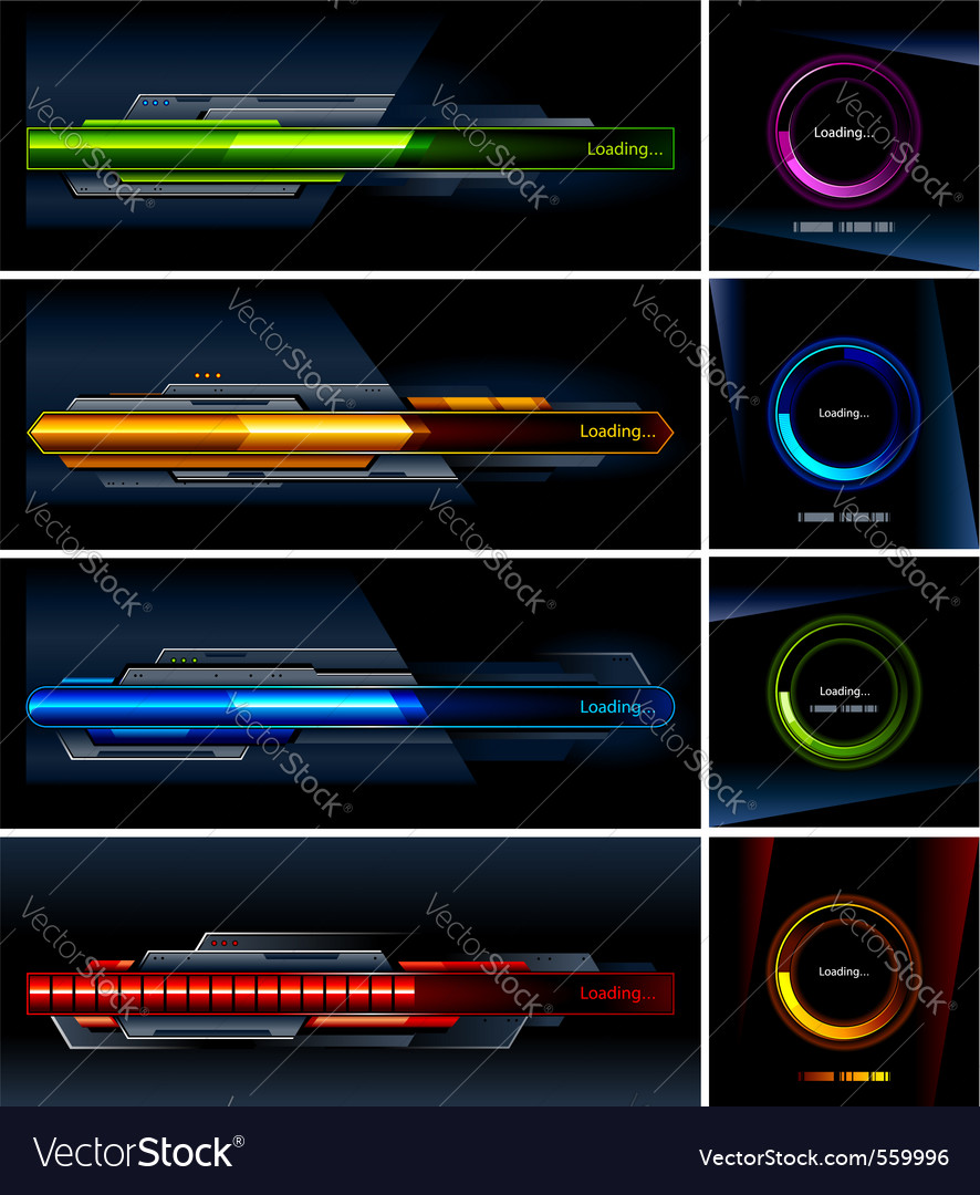 Progress indicators Royalty Free Vector Image - VectorStock